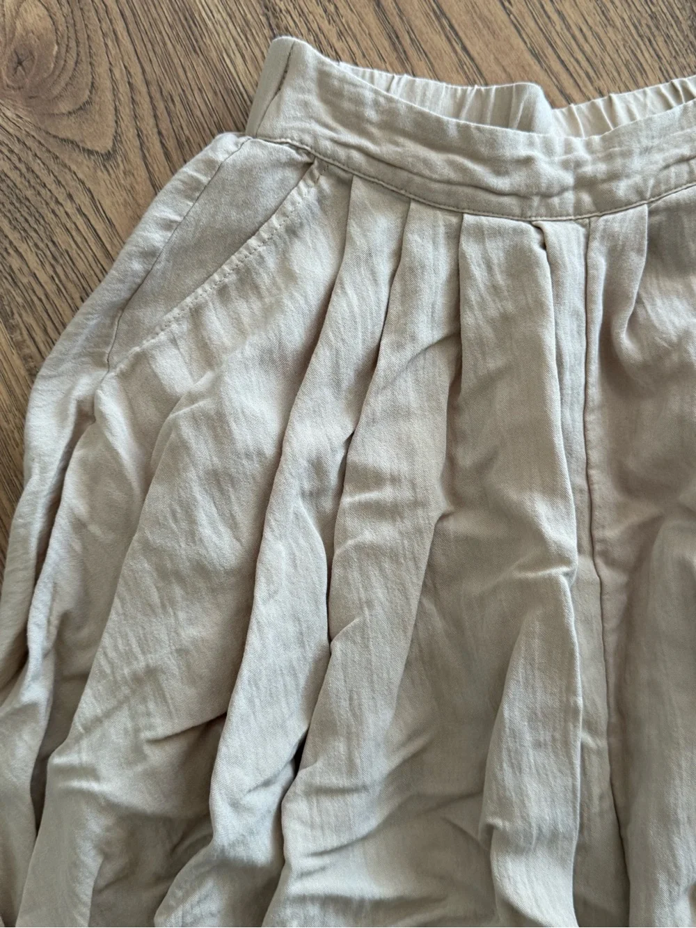 Mable | Skirts | Mable Beige Flow Skirt With Elastic Waist Sm | Poshmark